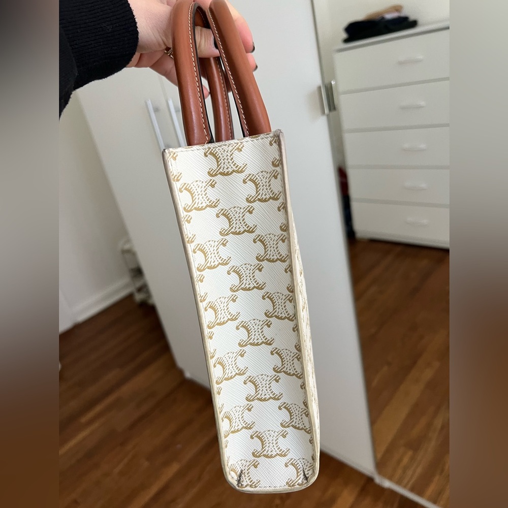 Mini Vertical Cabas In Triomphe Canvas And Calfskin W… - Gem